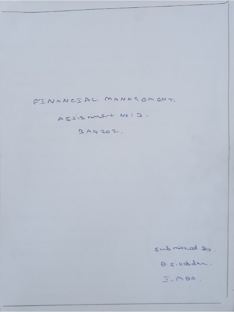 FM Assignment No 3 Sivabalan B | PDF