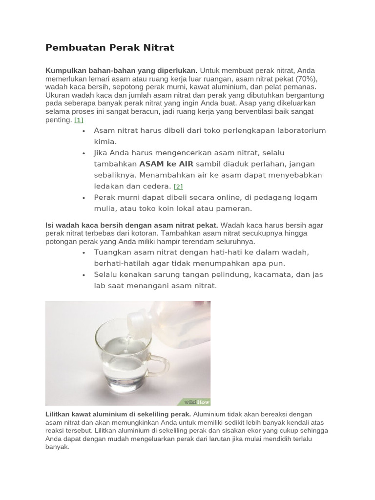 Pembuatan Perak Nitrat dari Asam Nitrat | PDF