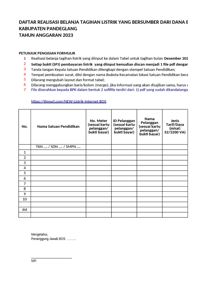 NEW-16042025 - Lamp Surat No. 04 - Tagihan Listrik & Internet Sekolah | PDF