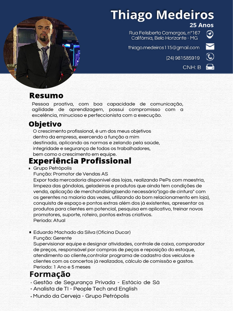 Currículo Thiago Medeiros | PDF