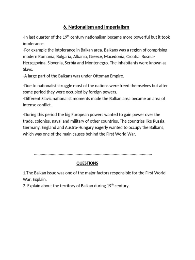 Nationalism and Imperialism | PDF