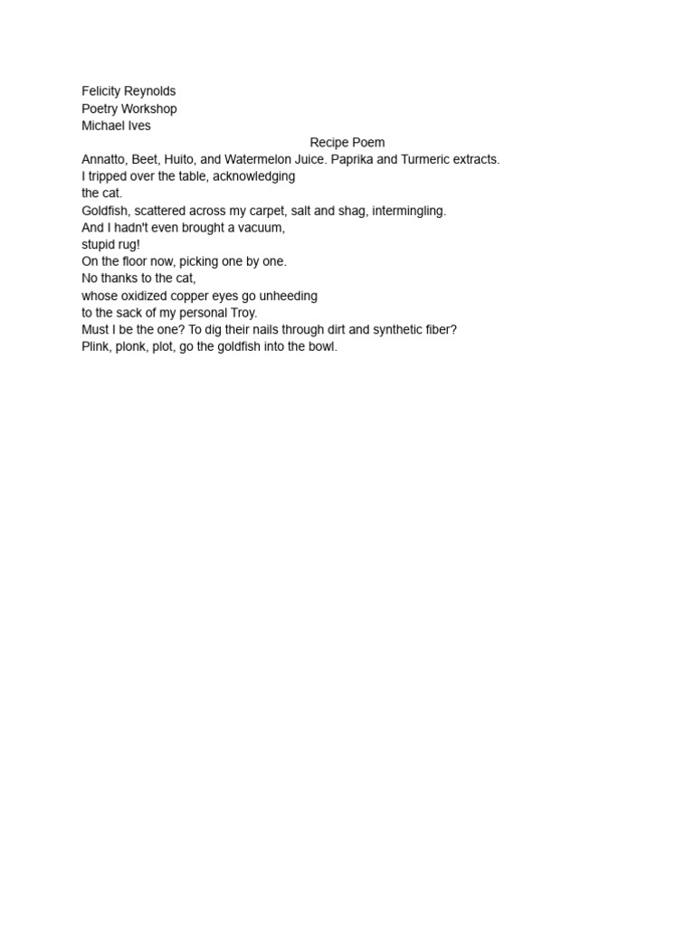 Recipe Poem | PDF