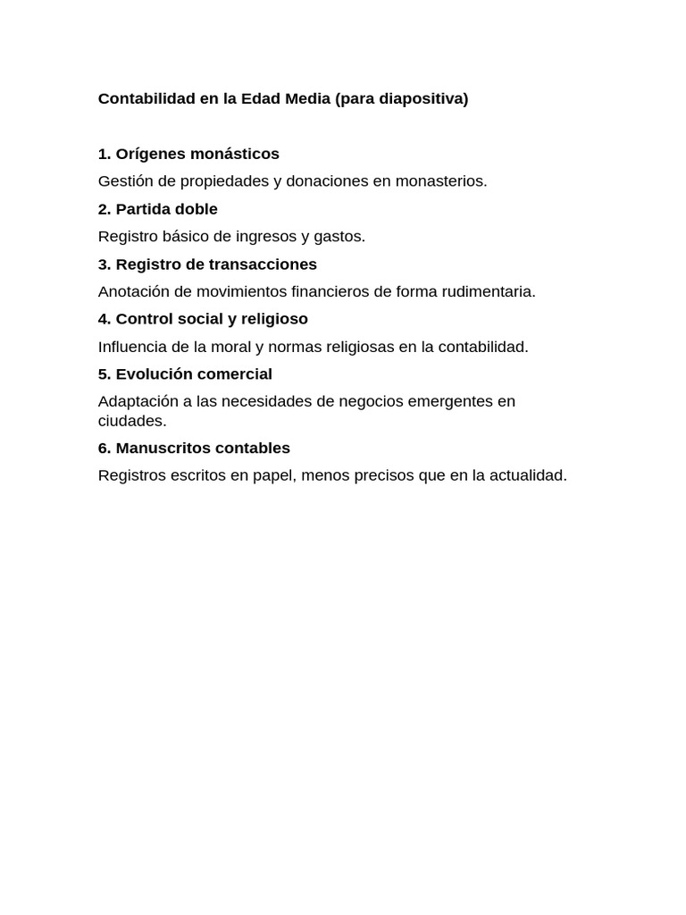 Contabilidad en la Edad Media | PDF