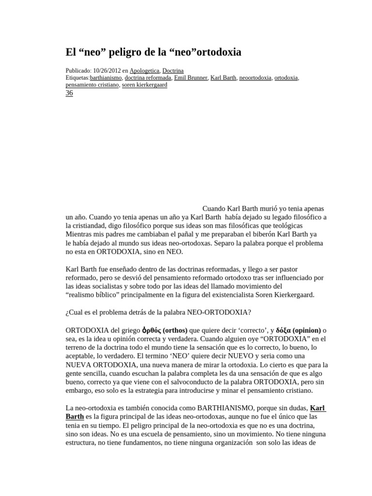 Neo Ortodoxia | PDF | Cristo (título) | Biblia