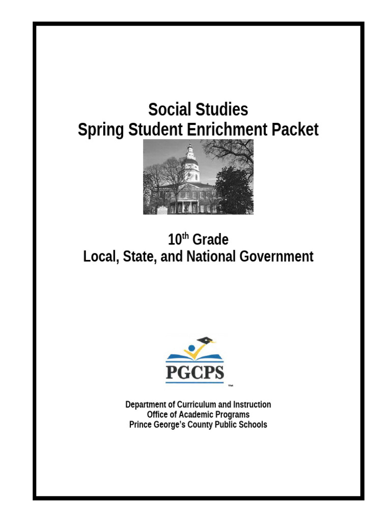 Grade 10 Social Studies Spring Student Enrichment Packet | PDF ...