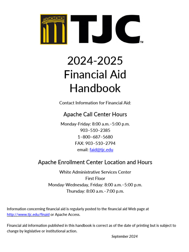 SSB9 Financial Aid Handbook 2425 | PDF | Pell Grant | Student Financial ...