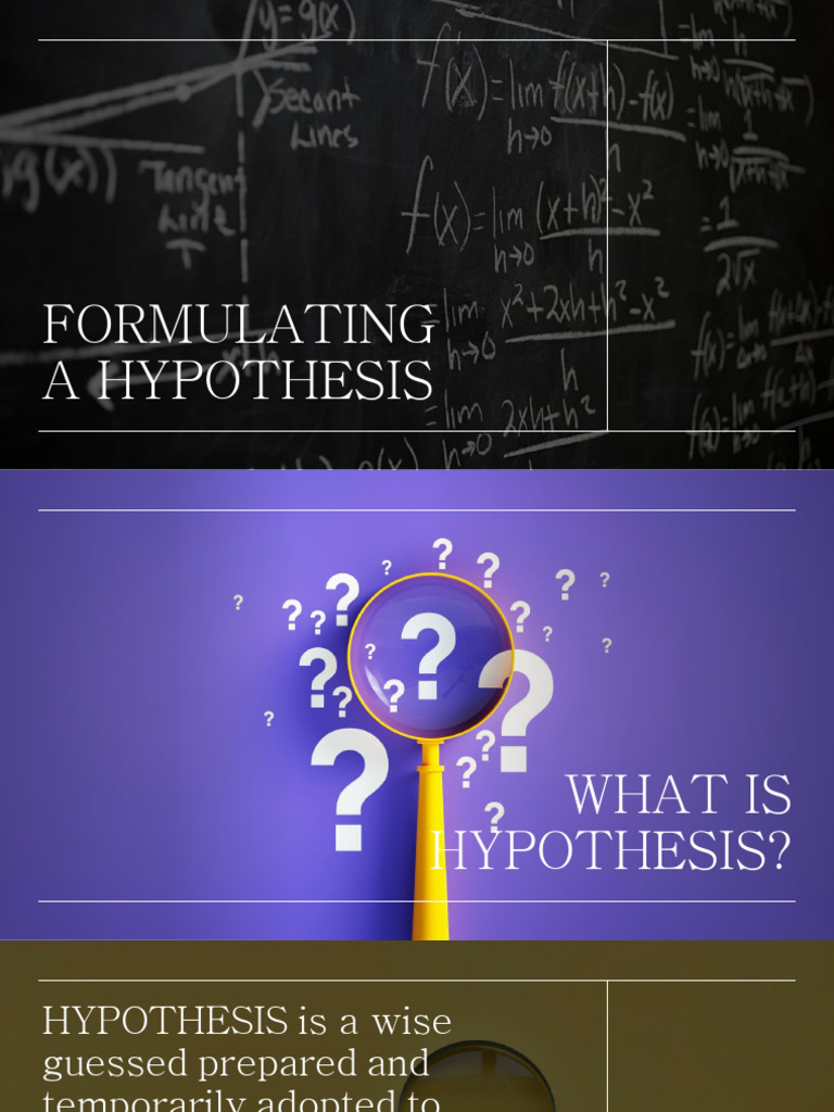 Formulating A Hypothesis | PDF
