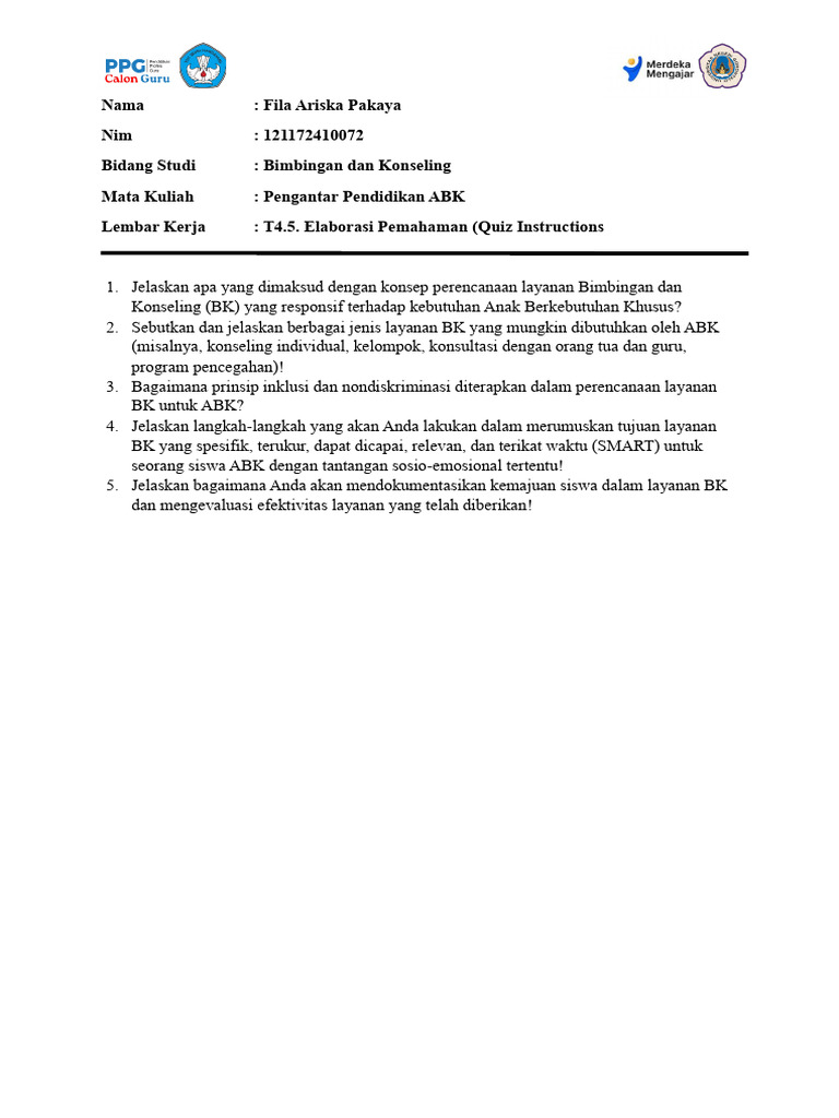 T4.5 Elaborasi Pemahaman Ppabk | PDF
