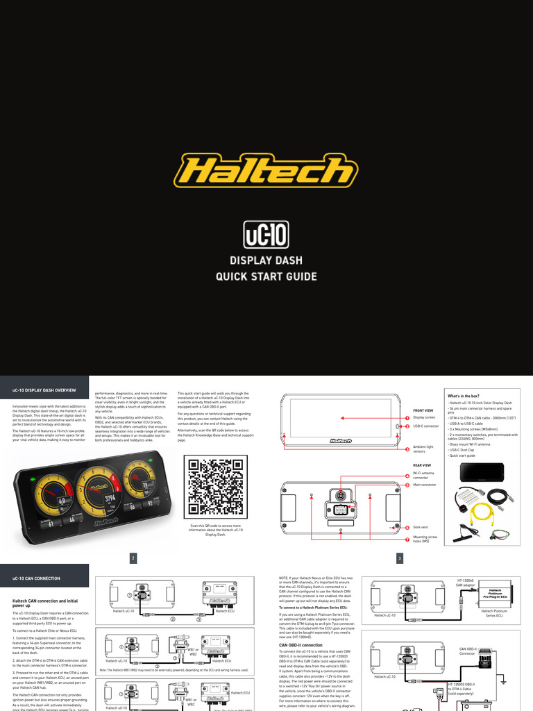 Haltech Dash Quick Start Guide | PDF | Wi Fi | Electrical Connector