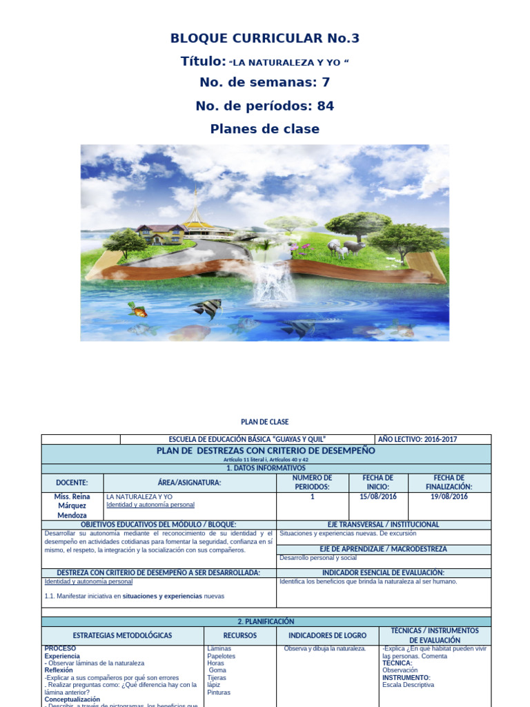 "Daniel Enoc: 15 Años y Naturaleza" | PDF | Educación primaria | Maestros