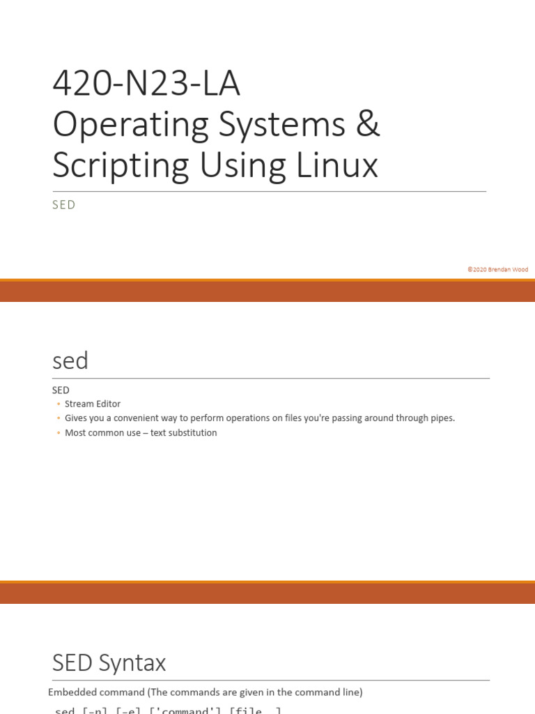 420-N23 Operating Systems - Topic 11 - SED | PDF | Software Engineering | Software