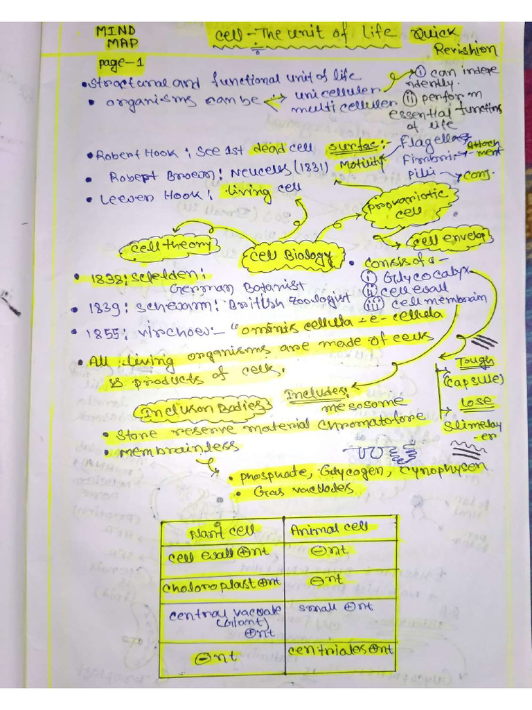 Class 11 Cell The Unit of Life | PDF