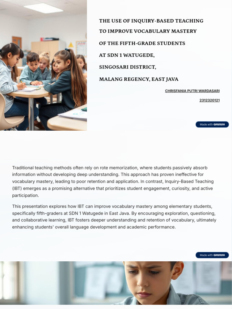 The Use of Inquiry Based Teaching | PDF | Inquiry Based Learning | Vocabulary