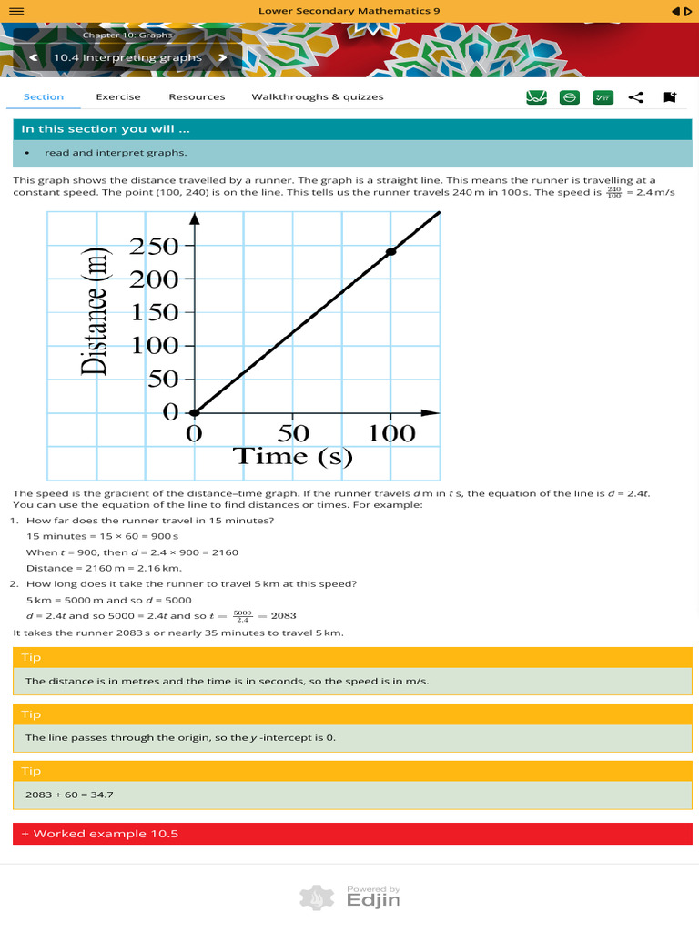 Interpreting Distance-Time Graphs | PDF