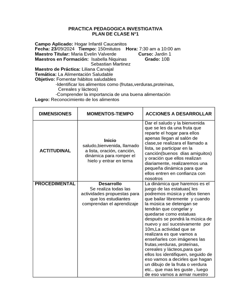 Plan de Clase 2 | PDF | Aprendizaje