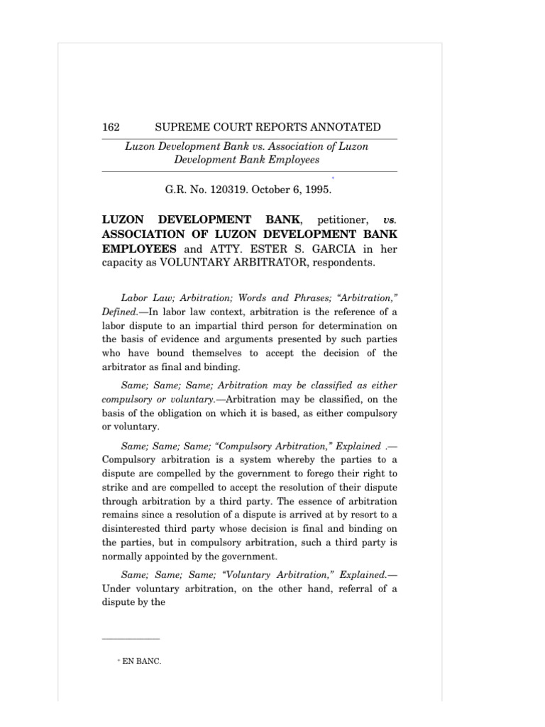 03-ESCRA - Full Text - Luzon Development Bank v. Association of Luzon ...