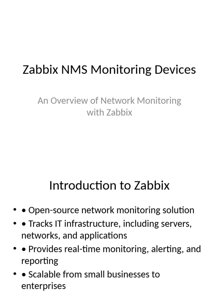 Zabbix NMS: Comprehensive Monitoring Guide | PDF