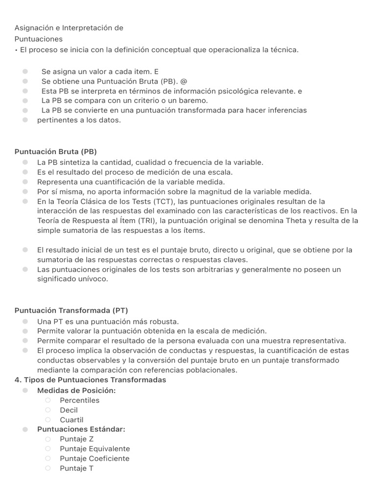 Asignación e Interpretación de Puntuaciones | PDF | Medición | Ciencia ...