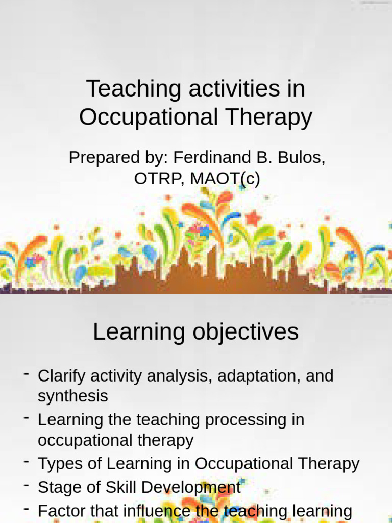 Teaching Strategies in Occupational Therapy | PDF | Occupational ...