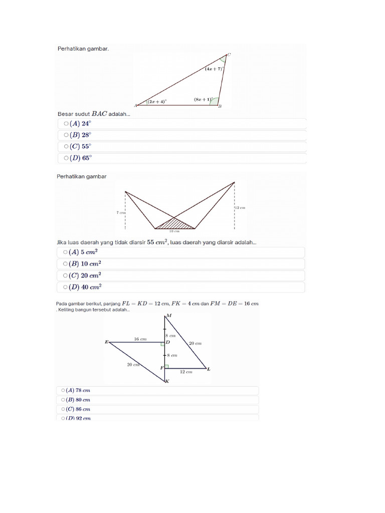 Soal Segitiga Dan Segiempat | PDF
