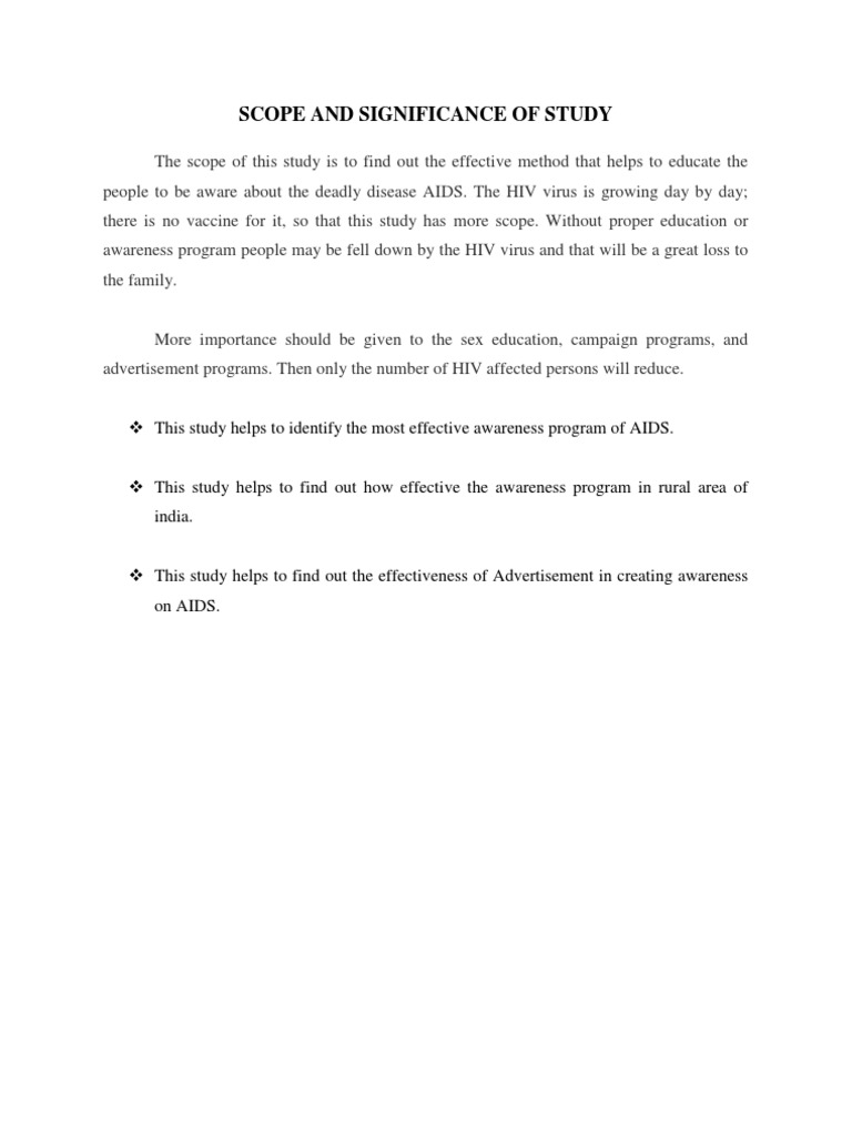 Scope and Significance of Study | PDF | Sampling (Statistics ...