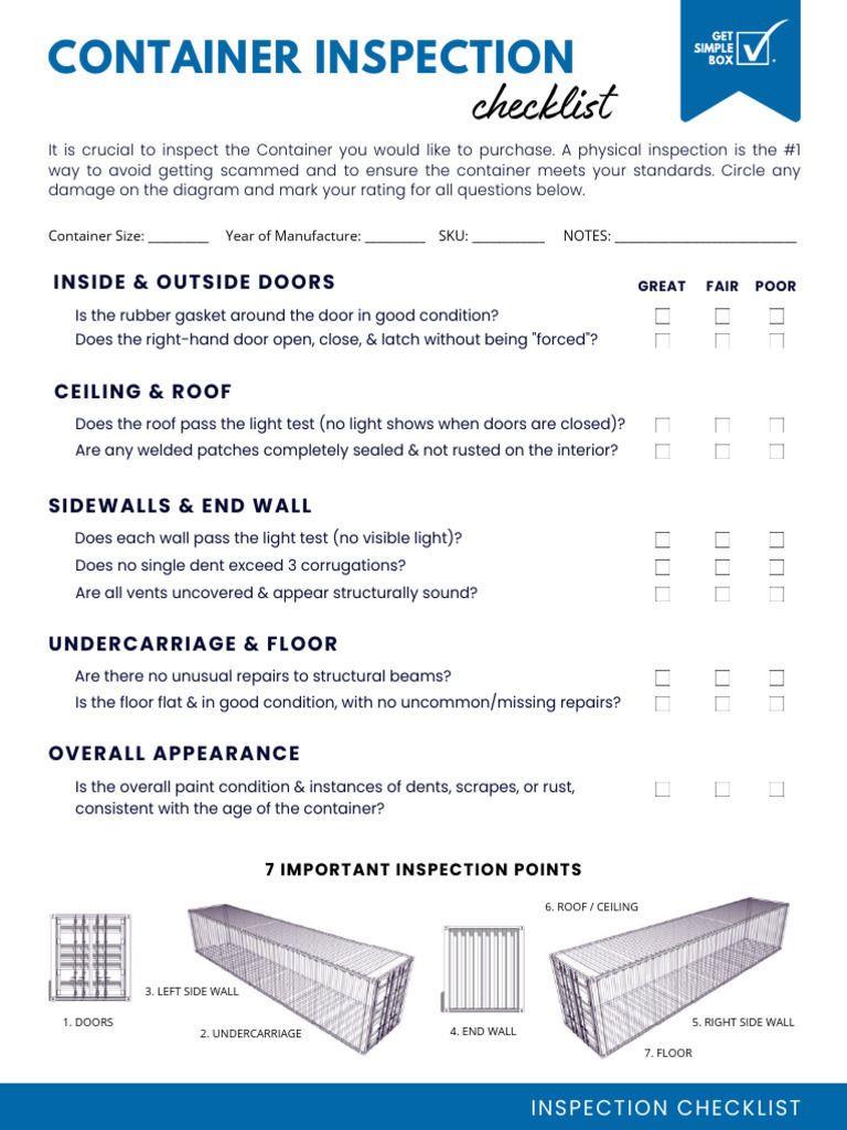 Container Inspection Checklist Guide | PDF | Building Engineering