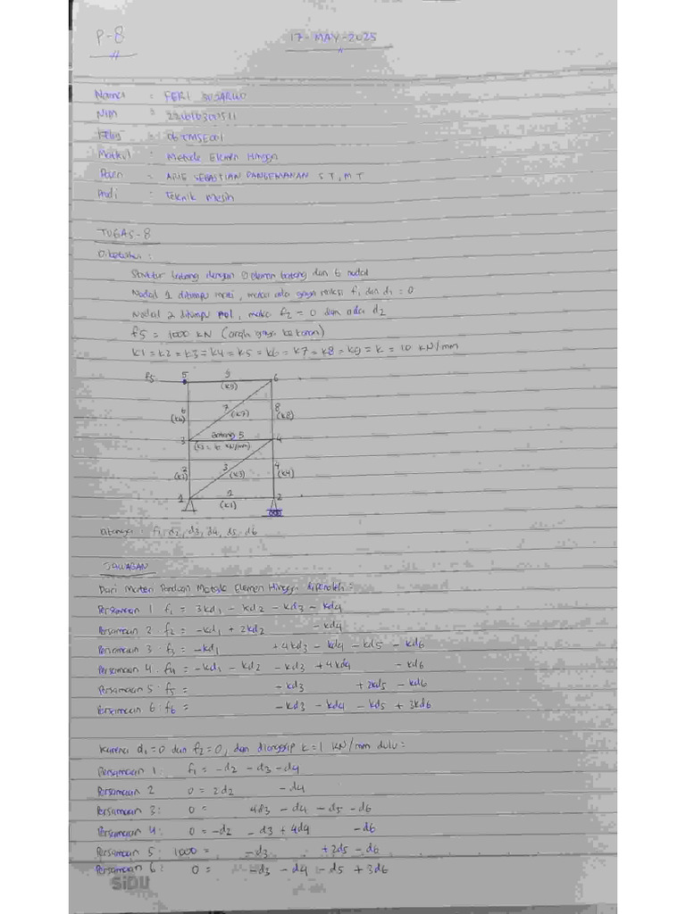 Tugas 8 Metode Elemen Hingga | PDF