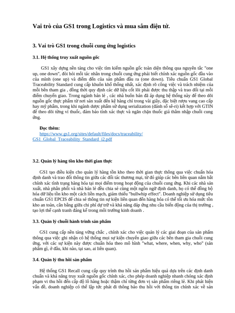 Vai Trò Của GS1 | PDF
