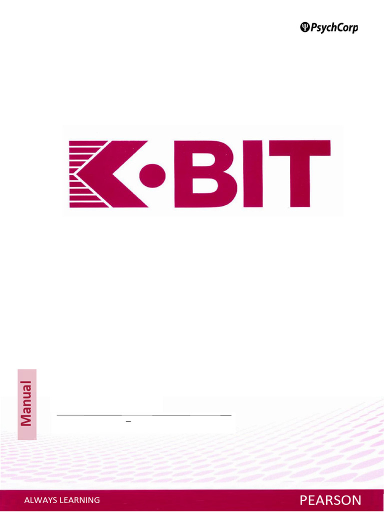 K-BIT Manual | PDF | Inteligencia | Cociente de inteligencia