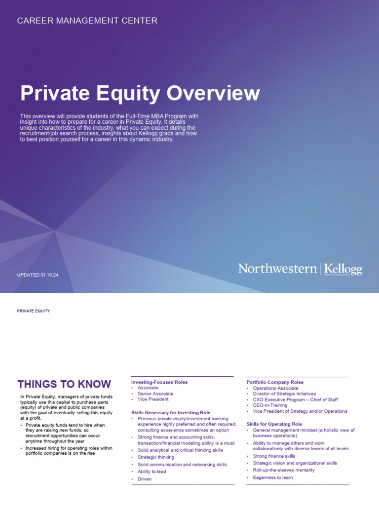 Private Equity Career Insights for MBAs | PDF | Private Equity ...