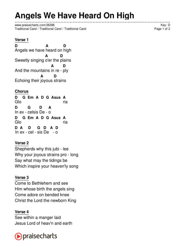 Angels We Have Heard On High Chords | PDF