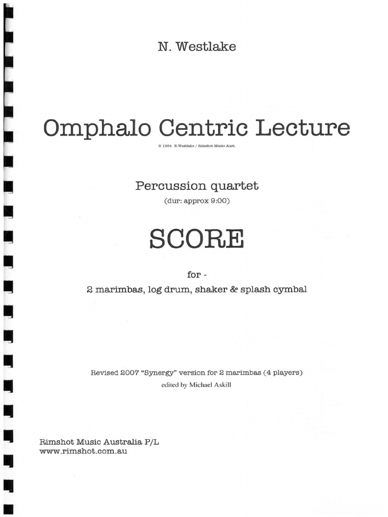 00 Score - WESTLAKE Omphalo Centric Lecture | PDF