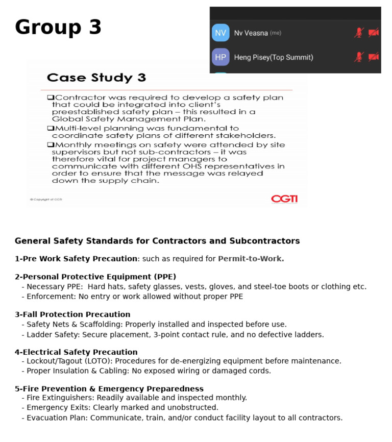 Group 3 - Contraction Safety Precaution | PDF