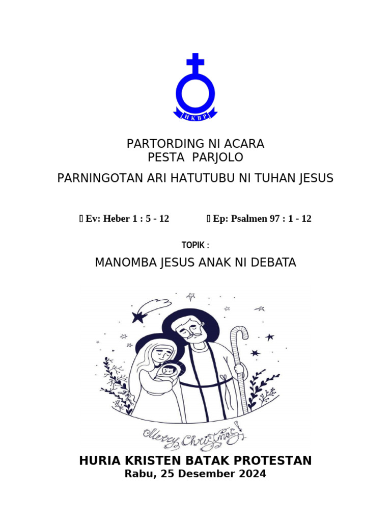 Pesta Natal Huria Kristen Batak | PDF