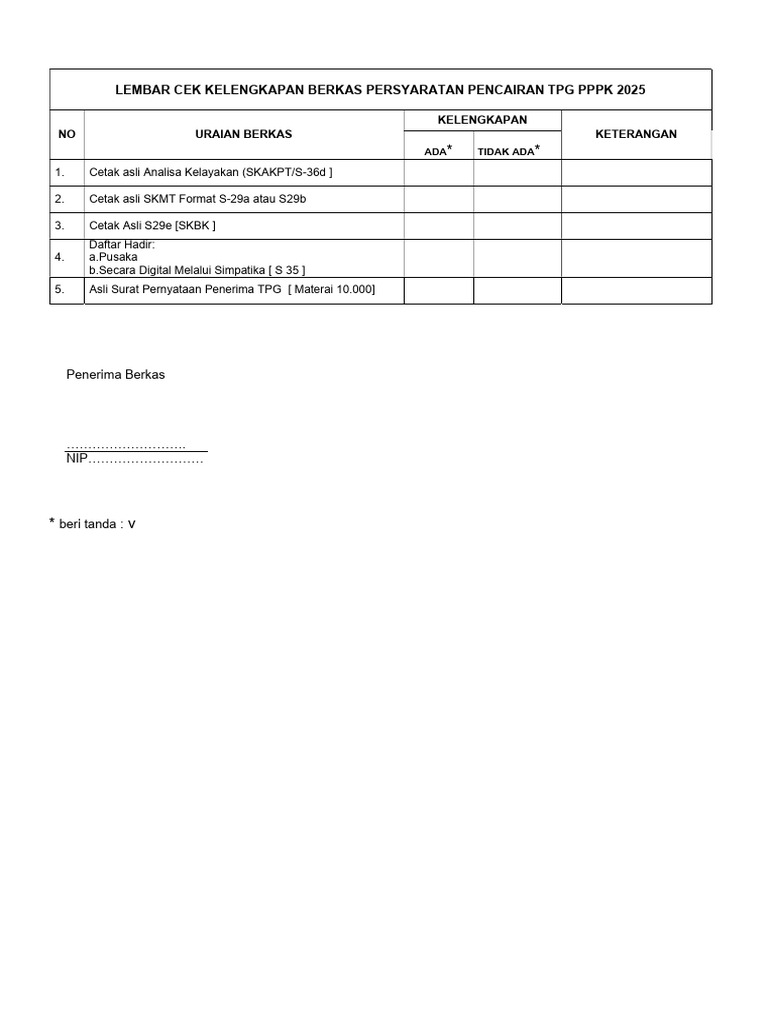 Lembar Cek | PDF