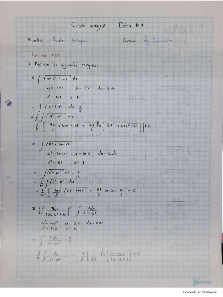Calculo Integral Deber 4 - Compressed | PDF