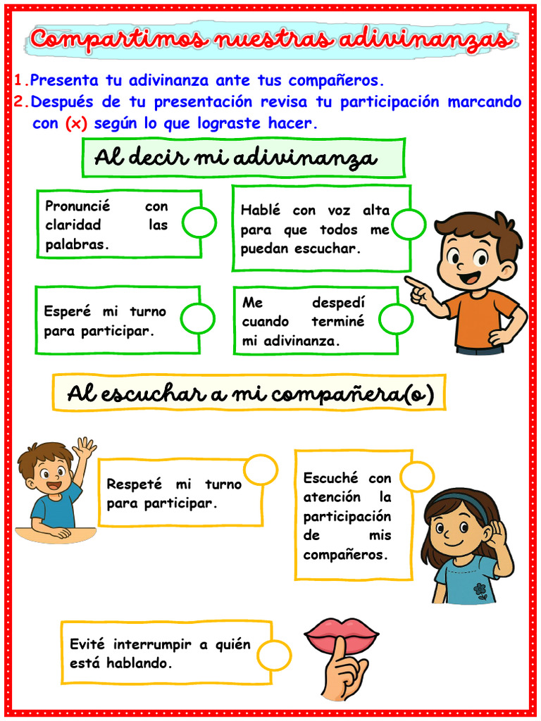 Ficha Compartimos Nuestras Adivinanzas Maestra Janet | PDF