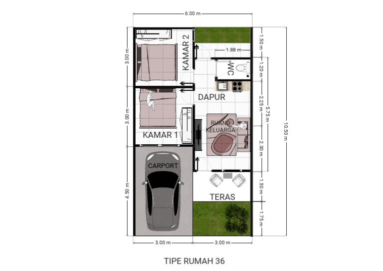 Denah Tipe 36 | PDF