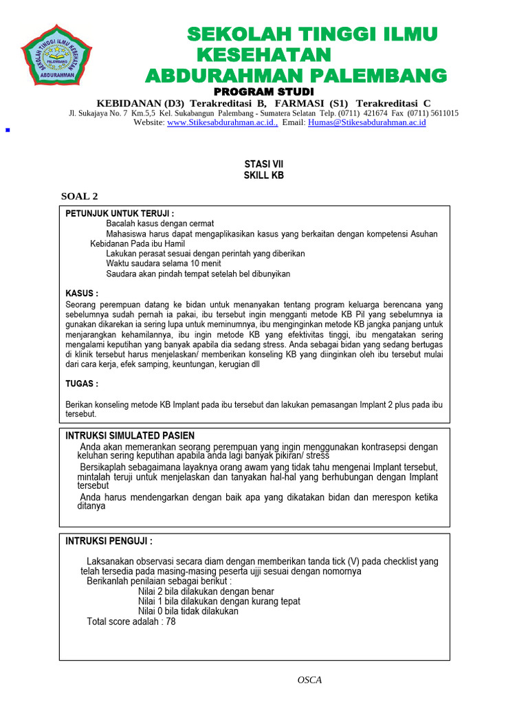 Stasi 5 Ceklist KB Dan Kespro 2024 | PDF