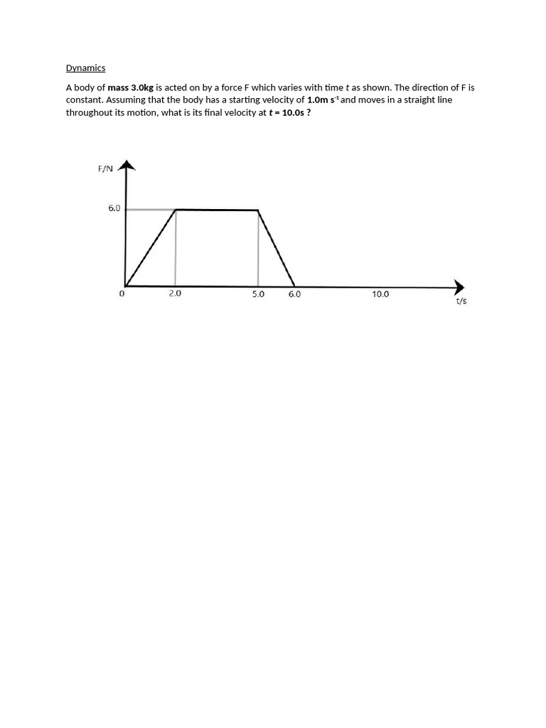 Dynamics Student QNS, Test Questions Physics | PDF | Force | Collision