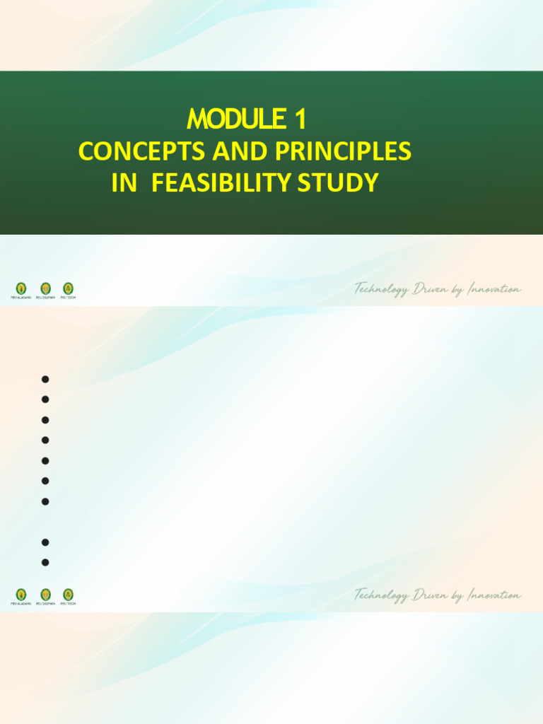 Module 1 Concepts and Principles in Feasibility Study | PDF ...