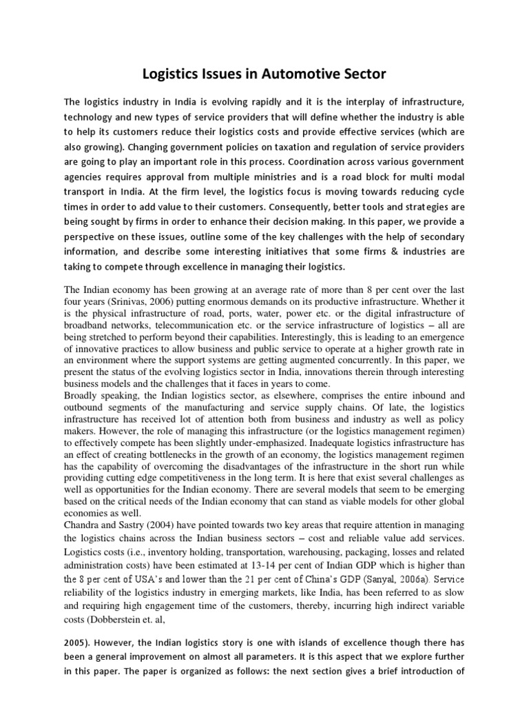 Advanced Logostics Management | PDF | Logistics | Supply Chain