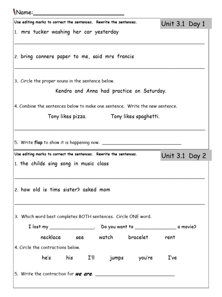 Editing and Grammar Exercises for Students | PDF | Linguistic Typology ...