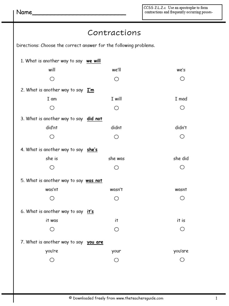 Contractions | PDF