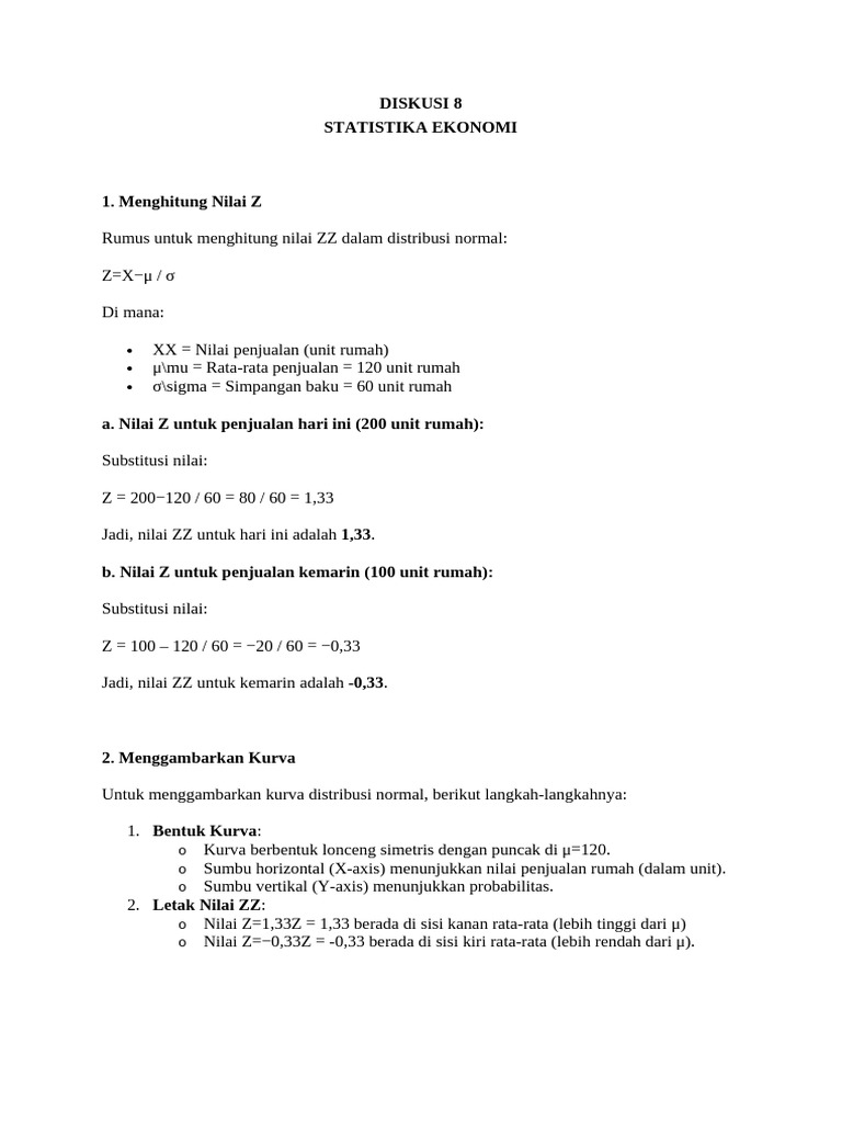 Diskusi 8 Statistika Ekonomi | PDF