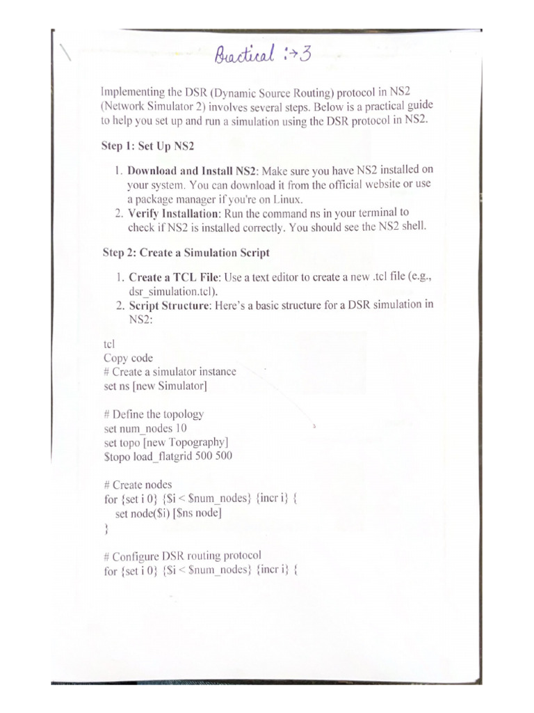 Implementing The Dsr Dynamic Source Routing Protocol In Ns2 Pdf