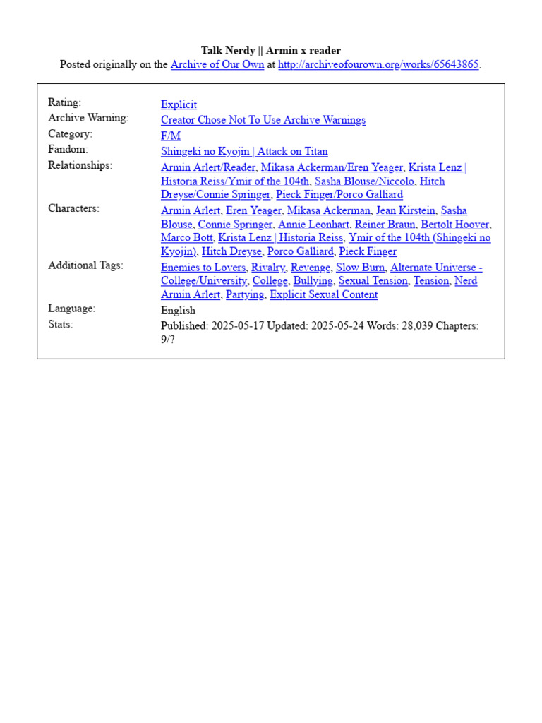 Talk Nerdy Armin x | PDF