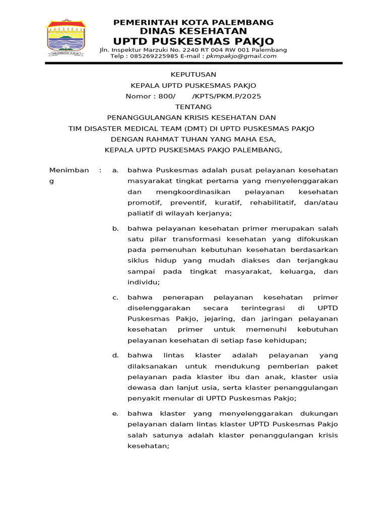 SK TIM DMT PAKJO 2025 | PDF