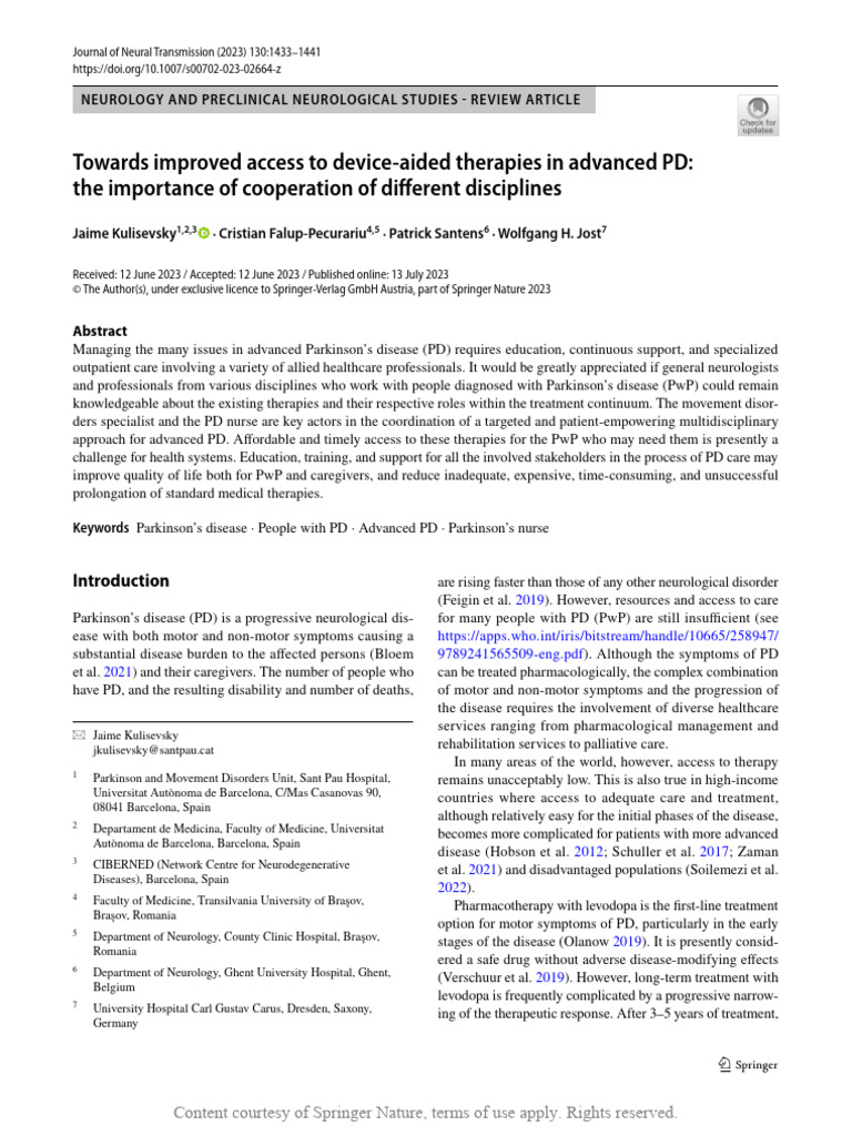 Towards Improved Access To Device-Aided Therapies | PDF | Caregiver ...