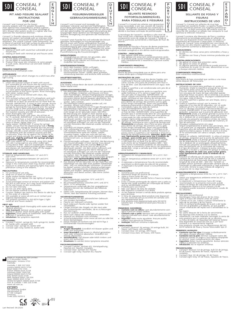 Instrucciones de Uso de Conseal F | PDF